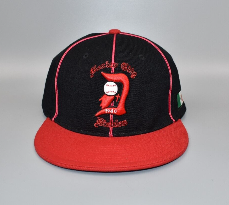 Mexico City Diablos Mexican League Latino Baseball Fitted Cap Hat ...