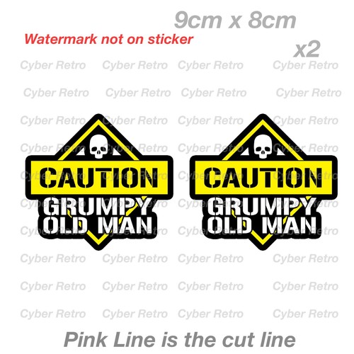 Caution Grumpy Old man Warning Sign Laptop , Car Vinyl Sticker | eBay