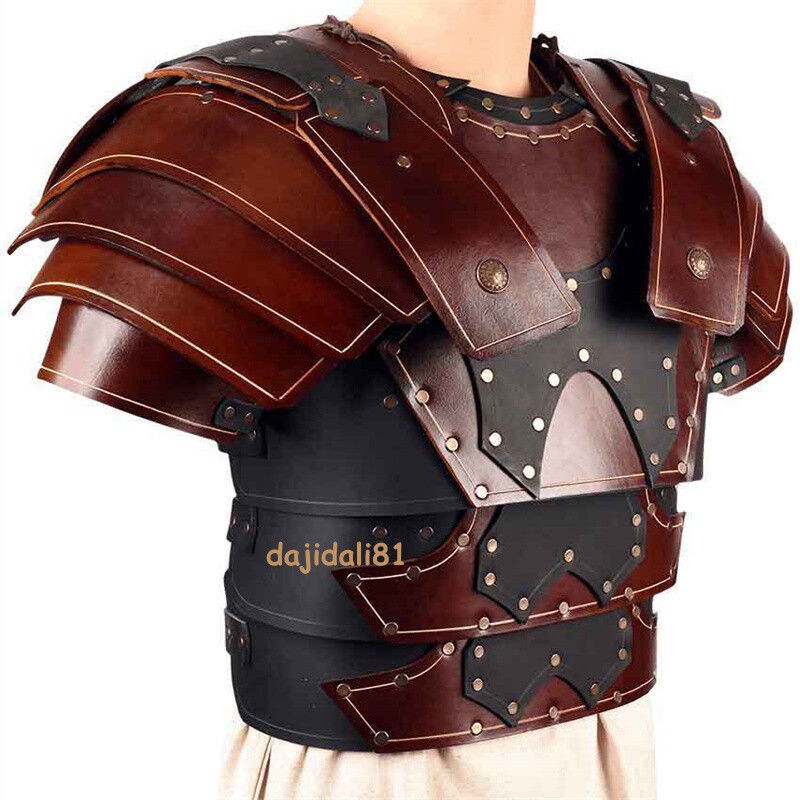 Medieval Knight Vintage PU Shoulder Armor Chest Armor Halloween Costume ...