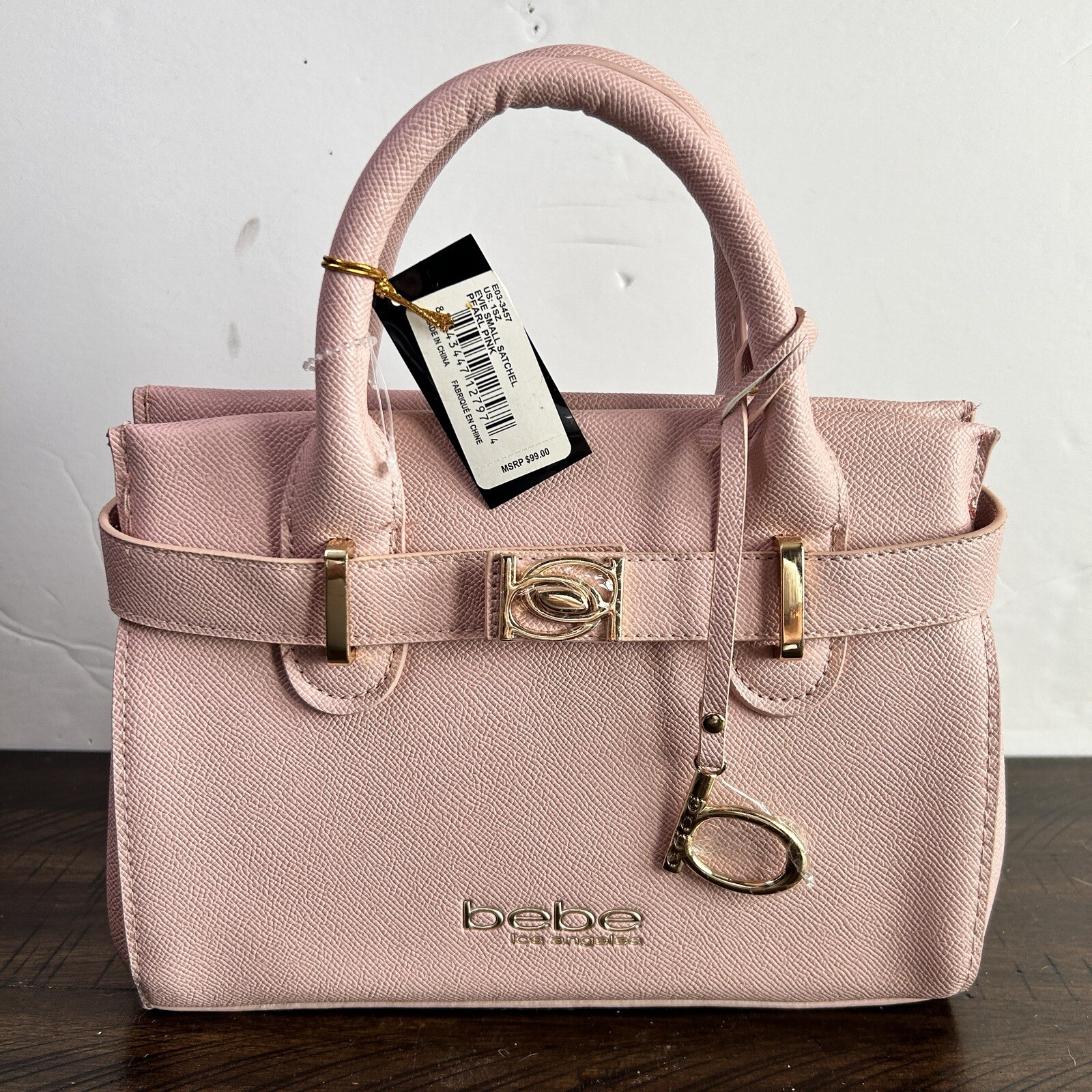 Bebe Evie Pink Faux Leather Satchel Handbag Purse Small BHFO-7127 for ...