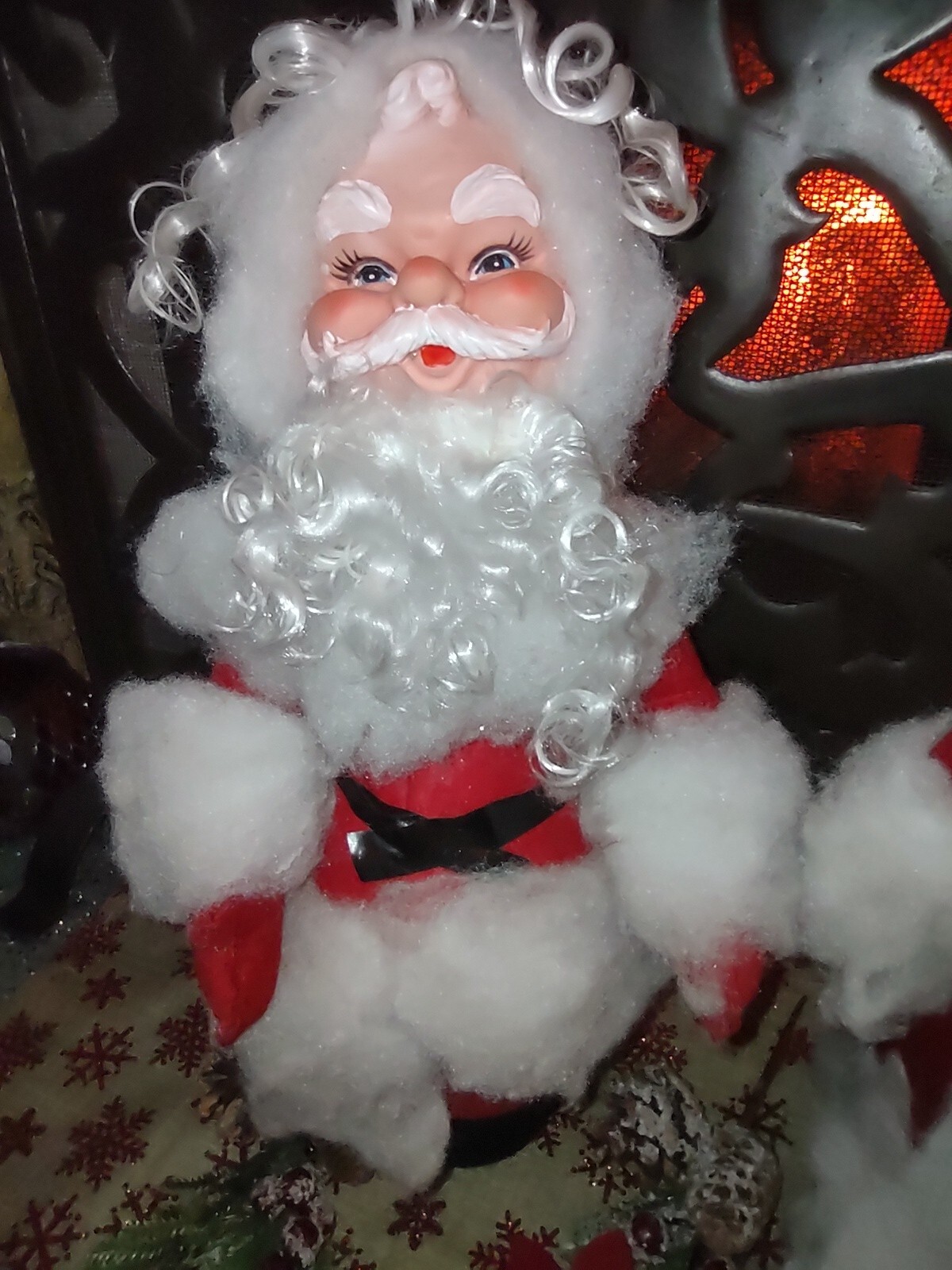 Vintage 1950s Handmade Bowling Pin Santa Claus Mrs Claus 16” New ...