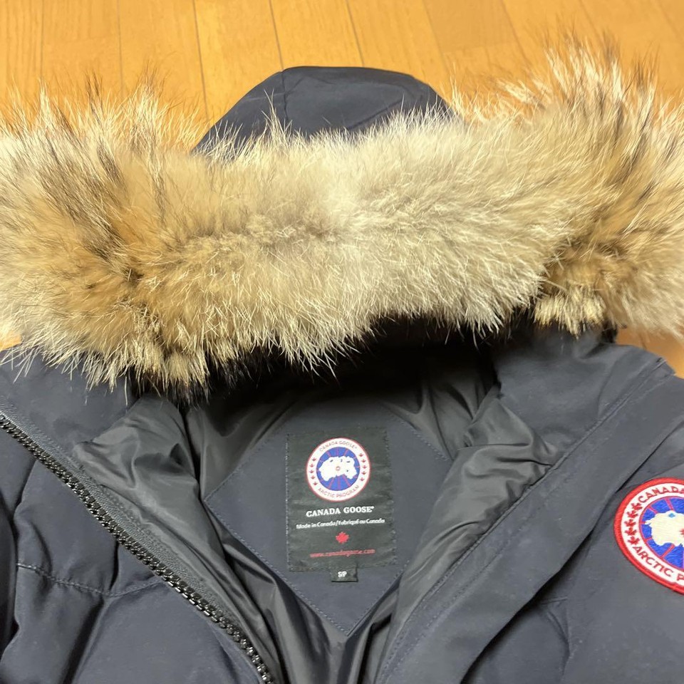 Canada Goose Down Jacket Black Mark Fur Men's Size S From Japan Used | eBay