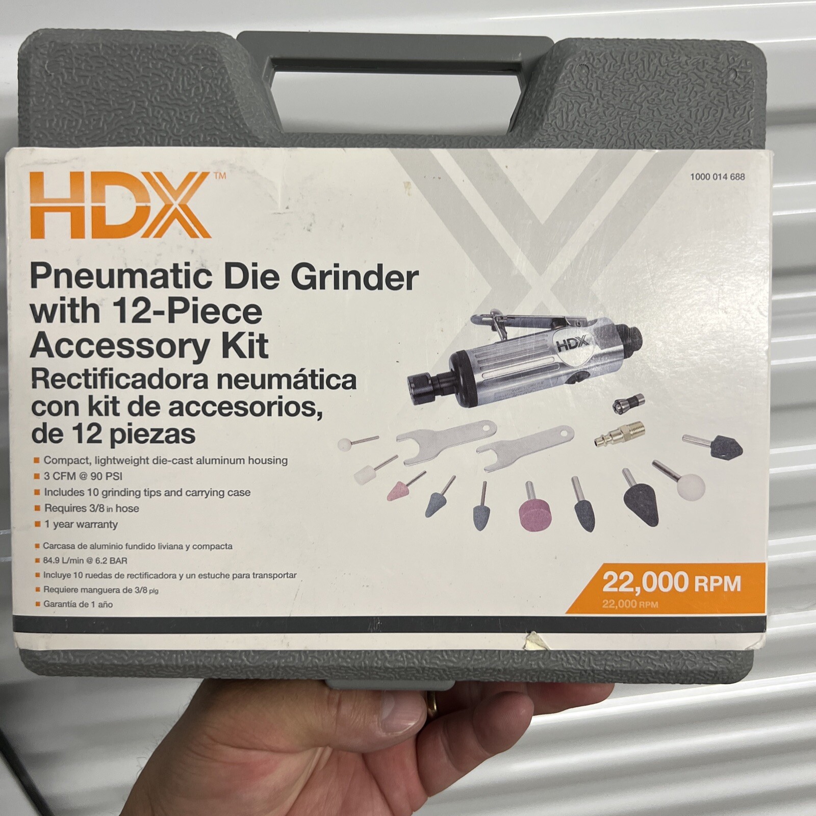 Grinder 22 Accessory Pneumatic HC 90 PSI RPM 12 Kit HDX Die PC CFM 000 ...