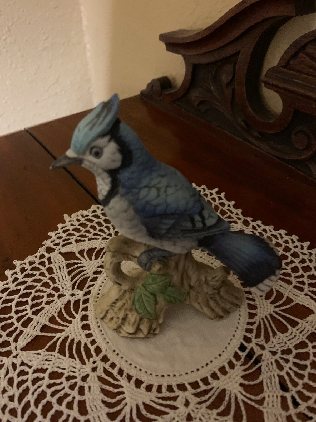 Vintage Lefton Blue Jay On Branch KW 1251 Porcelain Figurine | eBay