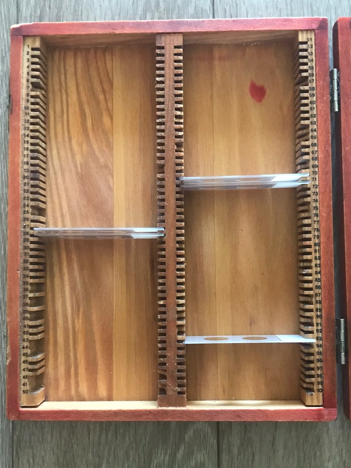 Antique Microbiology Hematology Mycology Pathology Wooden Slide Box | eBay