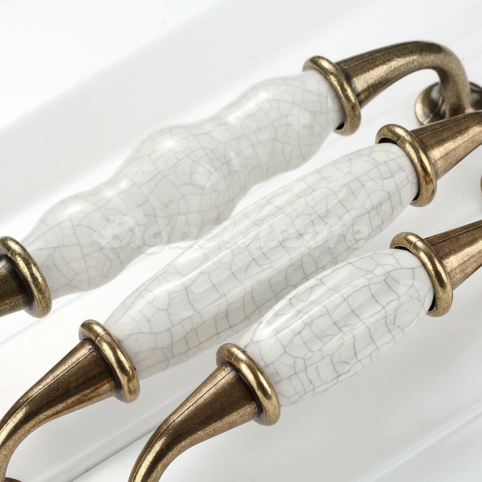 Retro Cracked Porcelain Door Pull Handles Kitchen Cupboard Drawer ...
