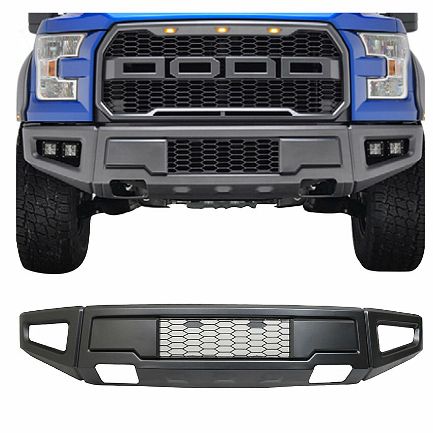 2015-2017 Ford F150 Raptor Style Iron Front Bumper Conversion | Grey ...