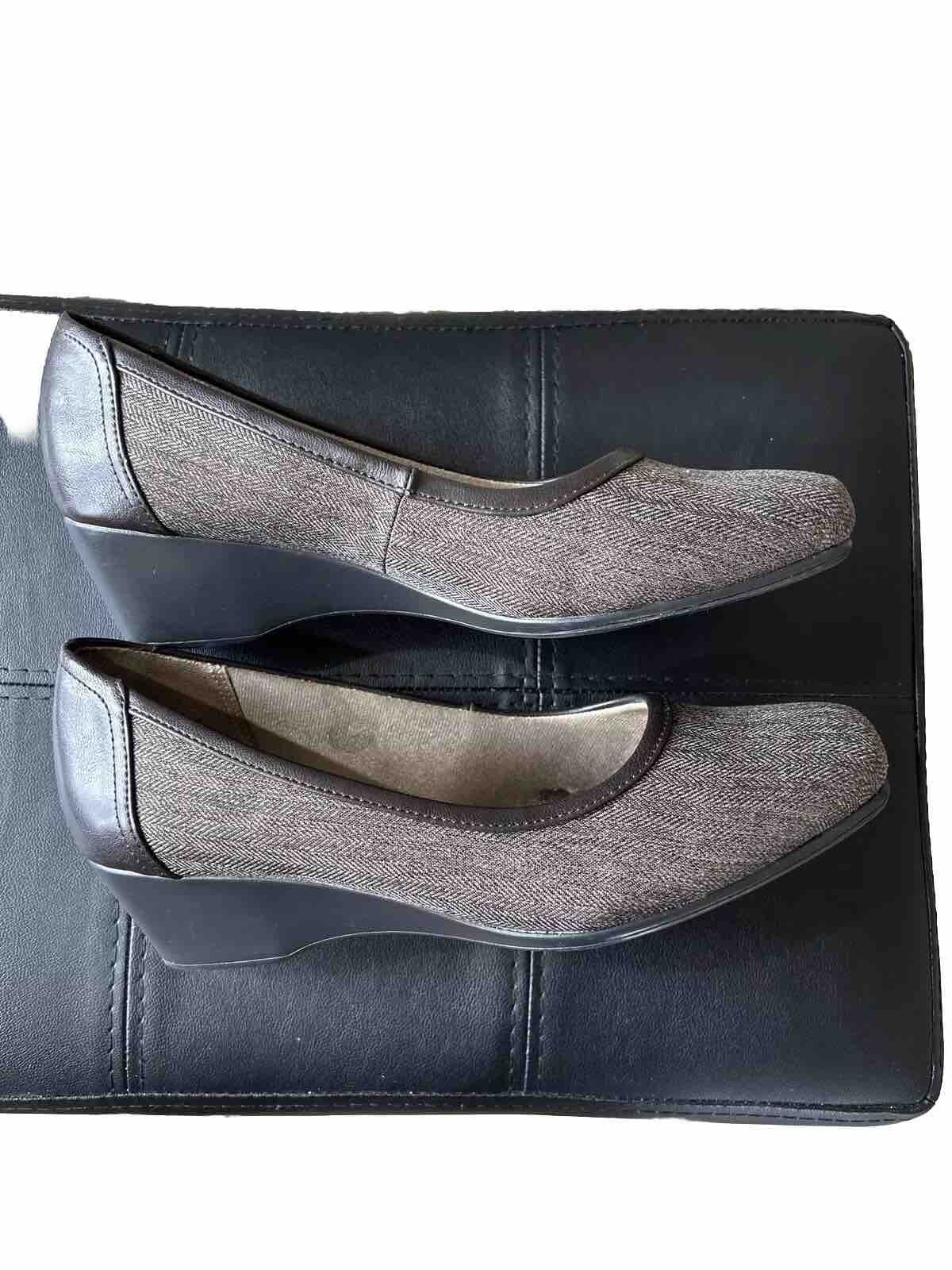 LifeStride Juliana Flex Wedge Pumps Women's Size 8M Brown Plaid Shoes ...