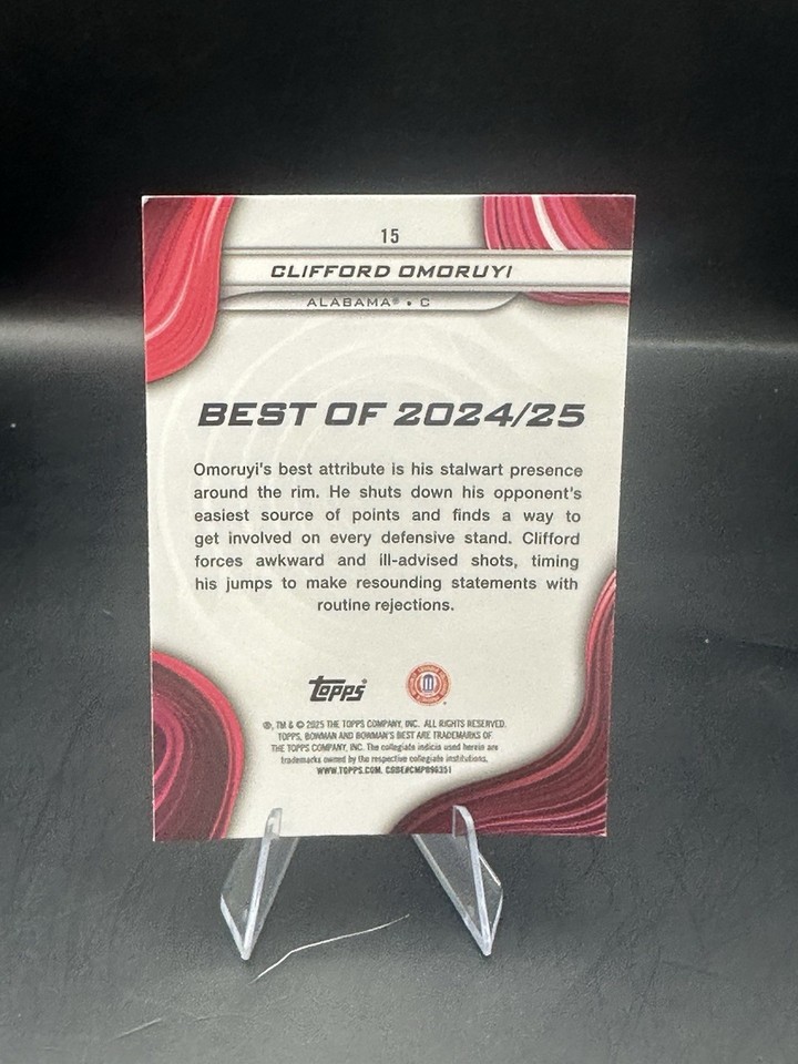 2024-25 Bowman Best University Geometric REFRACTOR #15 Clifford Omoruyi Alabama | eBay