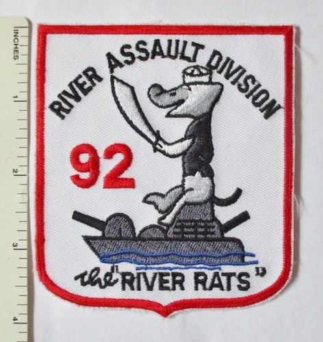 US NAVY RIVER ASSAULT DIVISION 92 RIVER RATS PATCH Made for Vietnam War ...
