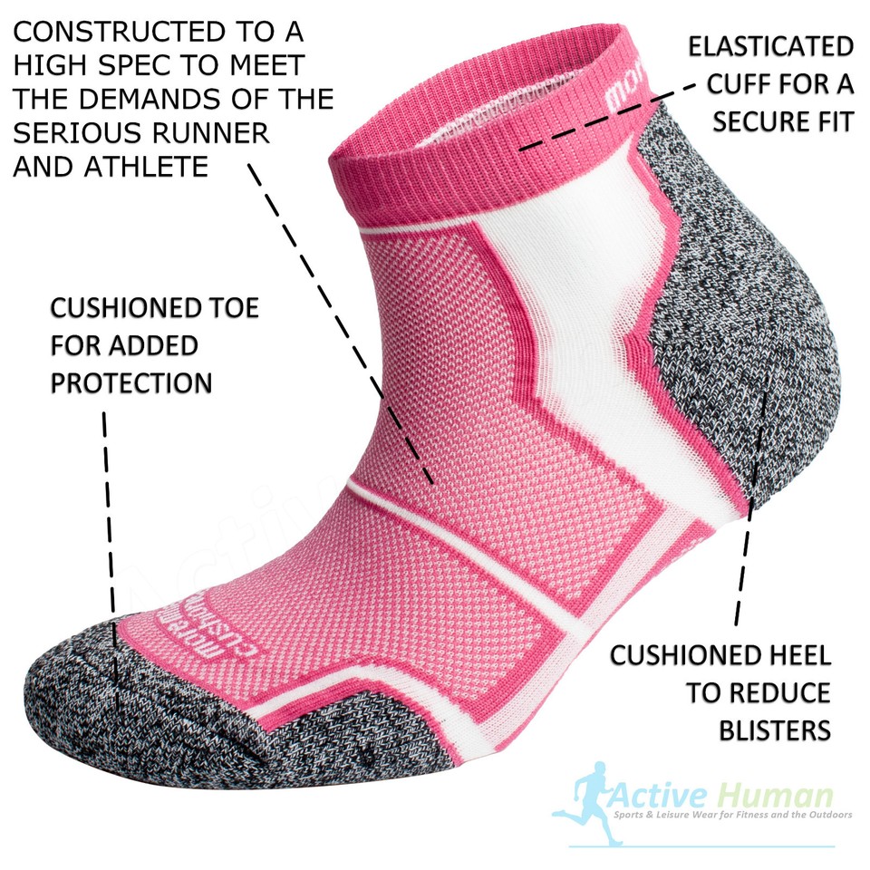 5 Pairs More Mile Sports Socks Running Cushioned COOLMAX Mens Ladies ...