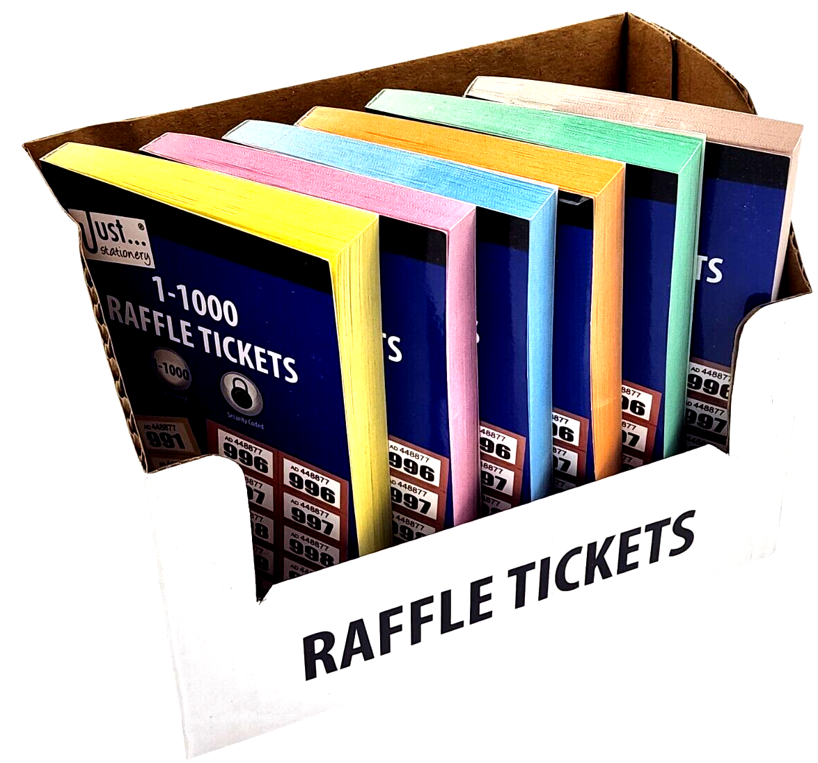 12 Books of 1-1000 Cloakroom Raffle Tombola Draw Tickets Numbered Mixed ...