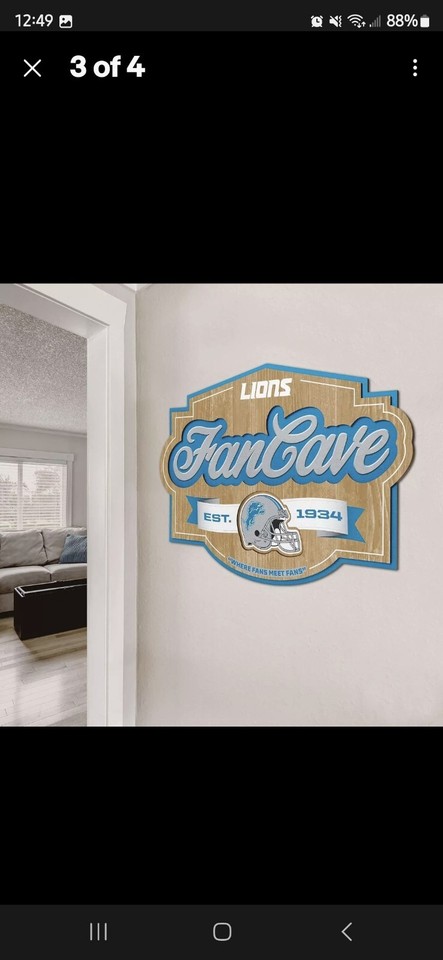 YouTheFan NFL Detroit Lions Fan Cave Sign | eBay