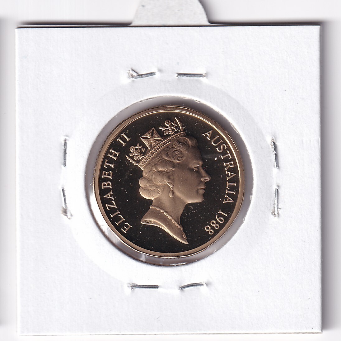 AUSTRALIAN PROOF : 1988 $1 FIRST FLEET UNC COIN IN 2X2 HOLDER ...