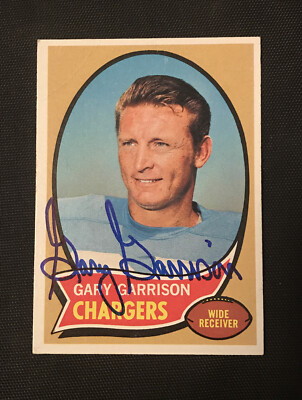 GARY GARRISON 1970 TOPPS SIGNED AUTOGRAPHED CARD #23 SAN DIEGO CHARGERS ...
