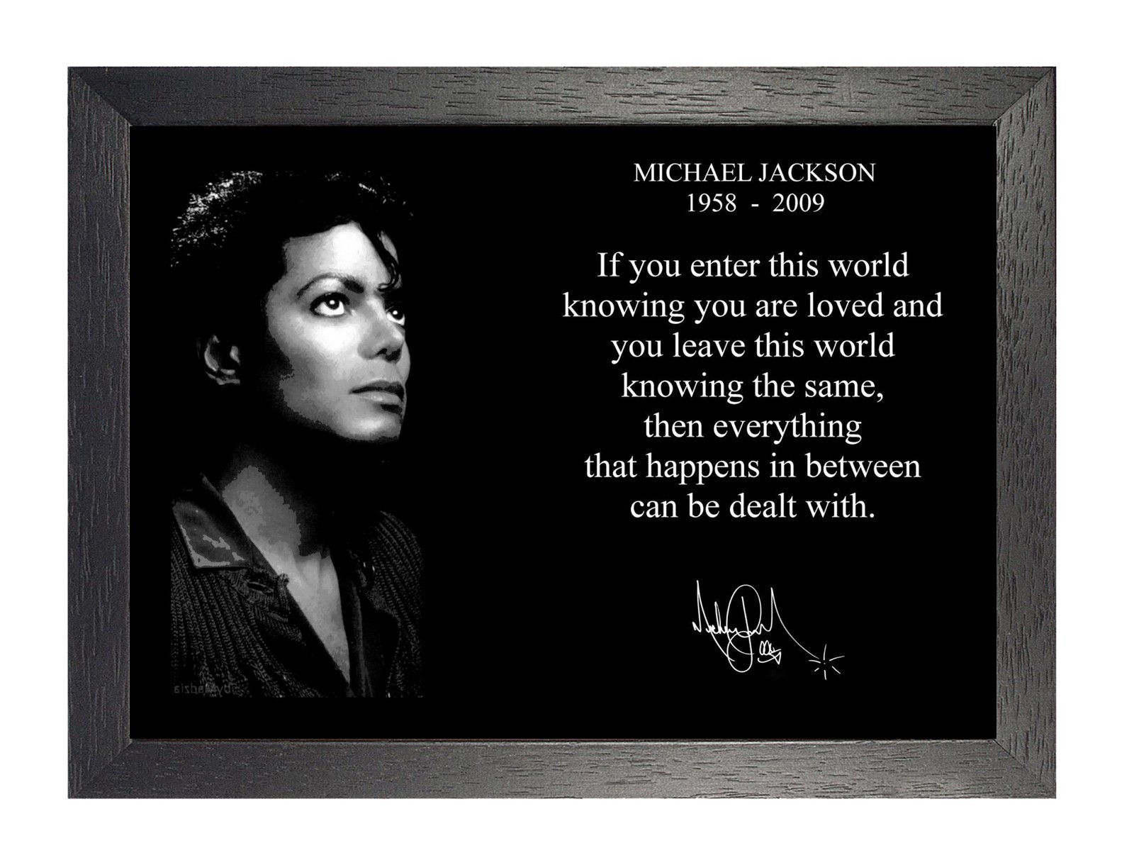 Michael Jackson Inspiration Quote Autograph Copy Motivation Poster Love ...