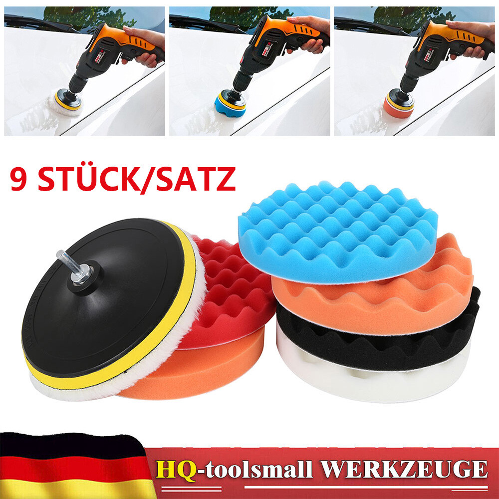 9x Polierteller Auto Polier 100/125/150mm Polierpads Polierschwamm ...