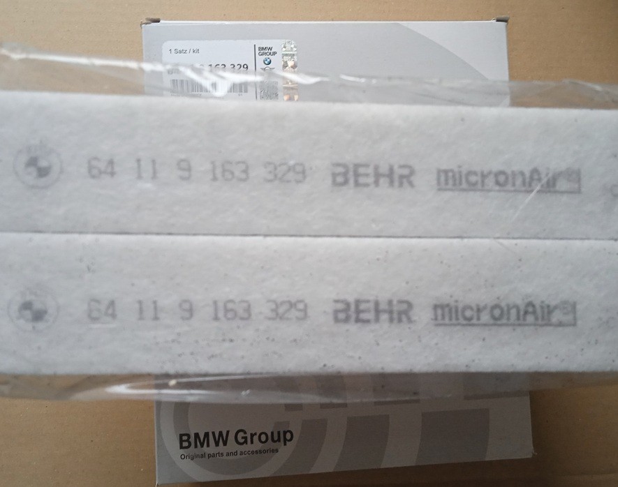64119163329 Genuine BMW A/C Cabin Pollen Carbon Micro Filter 1 set /2 ...