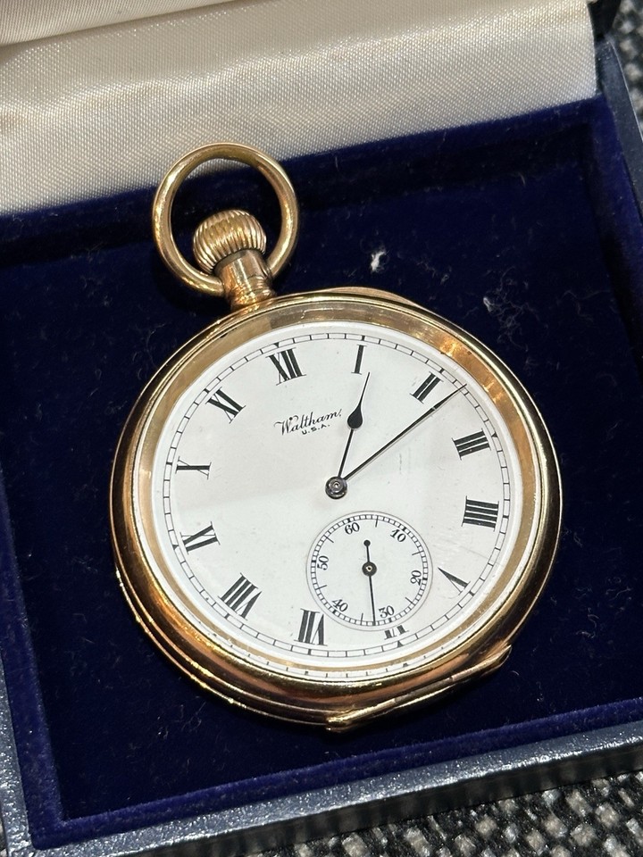 Antique Waltham Bond St Pocket Watch Gold – Running – Dennison Gold ...