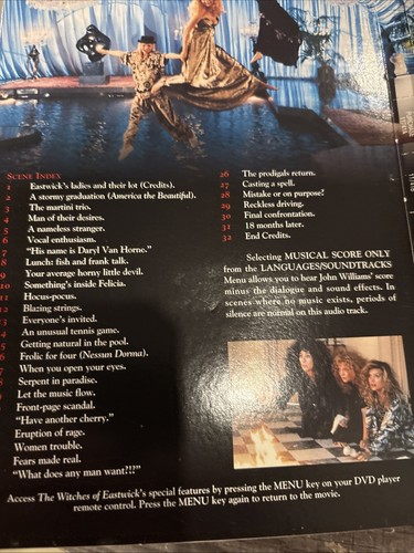 The Witches of Eastwick DVD, Cher, Jack Nicholson, 1987. Like New. A5 ...