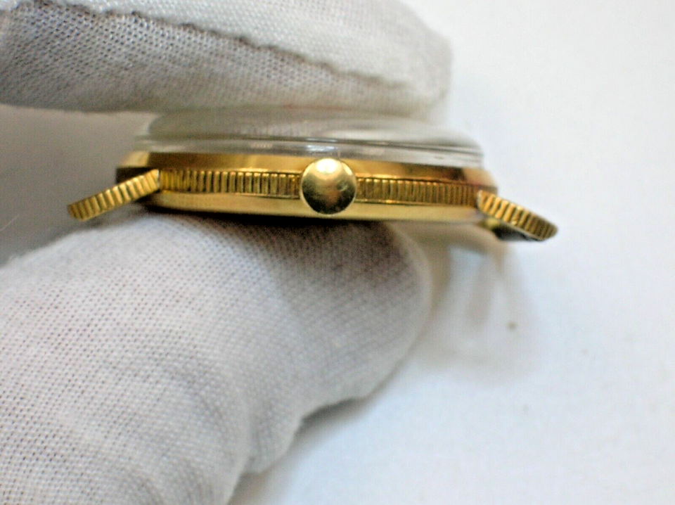 JULES JURGENSEN 18K GOLD MAN'S WATCH W/ORG BOX 32 MM CASE - WORKING ...