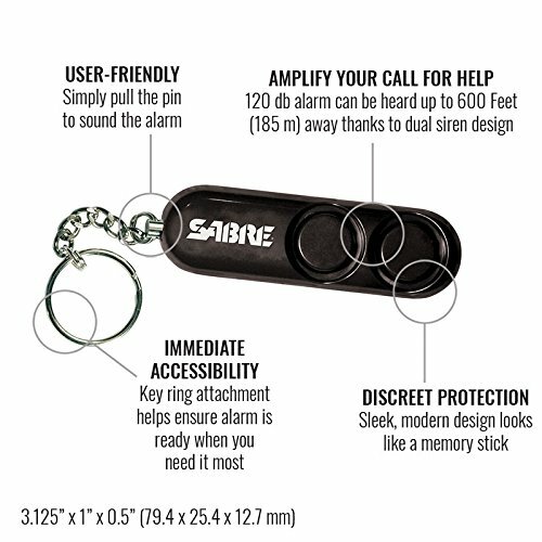 SABRE Personal Self-Defense Safety Alarm on Key Ring with LOUD Dual ...