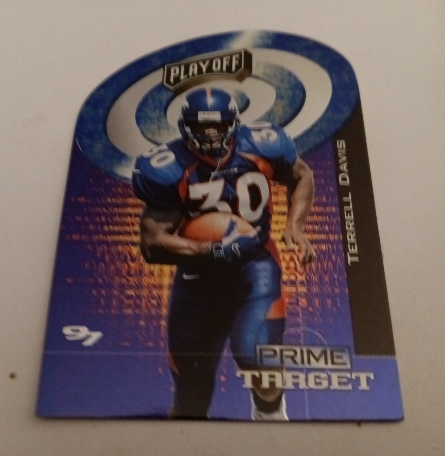 1997 Terrell Davis Playoff Zone Prime Target PURPLE NFL INSERT Card #4 ...