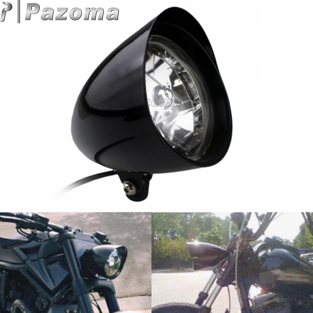 5.75" Motorcycle Aluminum Headlight Visor Bullet Headlamp For Harley ...