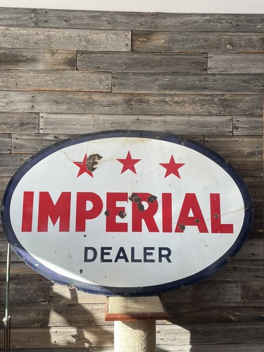 Vintage Imperial Esso Sign 3 Star Imperial Dealer Porcelain Sign | eBay