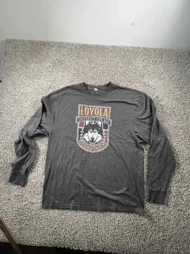 Loyola Chicago Ramblers Men's Gray Midnight Mascot Long Sleeve T-Shirt ...
