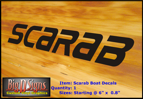 Scarab Boats Vinyl Decal (Pick from four sizes) Graphics Motors Boat ...