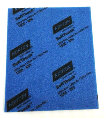 Norton 03077 Sanding Sponge Ultra Fine 800-1000P 4-1/2" x 5-1/2" x 3/16 ...