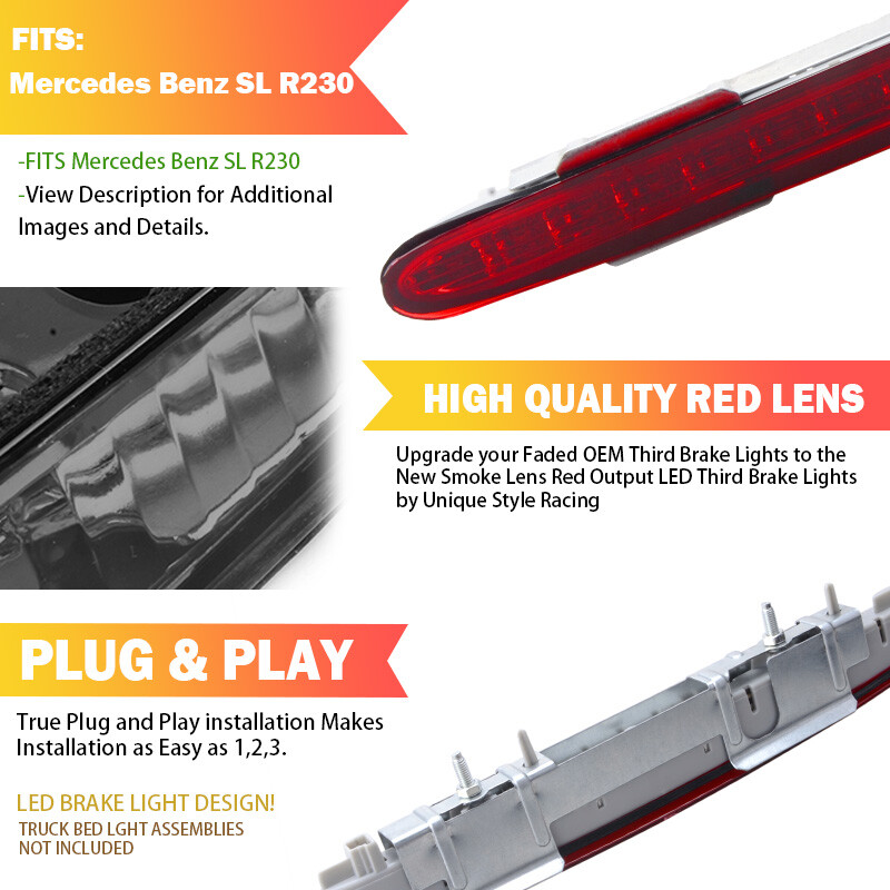 3rd Third Brake Stop Light Lamp For 2003-2012 Mercedes R230 SL500 SL55 ...