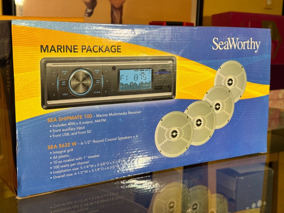 Seaworthy Marine Package multimedia Receiver 6-1/2 x4 Waterproof ...