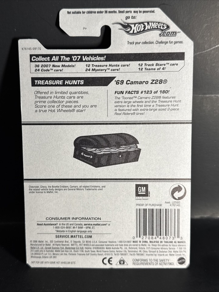 Hot Wheels Super Treasure Hunt ‘69 Camaro Z2 | eBay