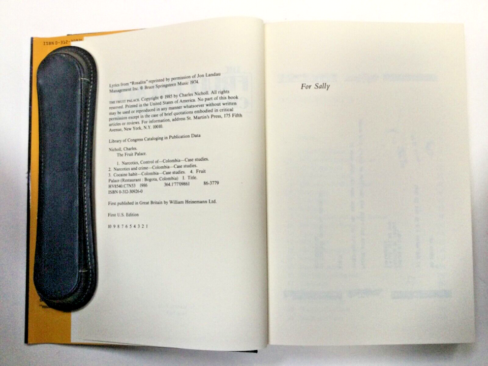 THE FRUIT PALACE by Charles Nicholl 1986 FIRST US EDITION FIRST ...