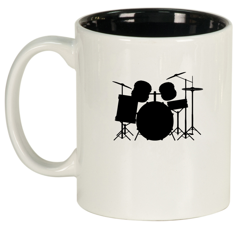 11oz Ceramic Coffee Tea Mug Glass Cup Drum Set | eBay
