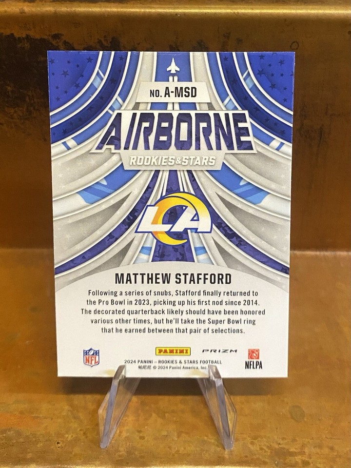2024 Rookies & Stars Matthew Stafford Airborne SILVER Prizm Rams LA ...