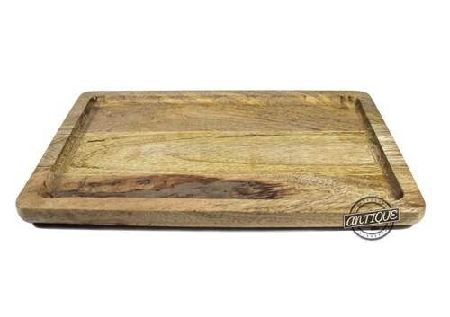 Wood Rectangle Tray Serving Paddle Natural EcoFriendly Tea Coffee ...