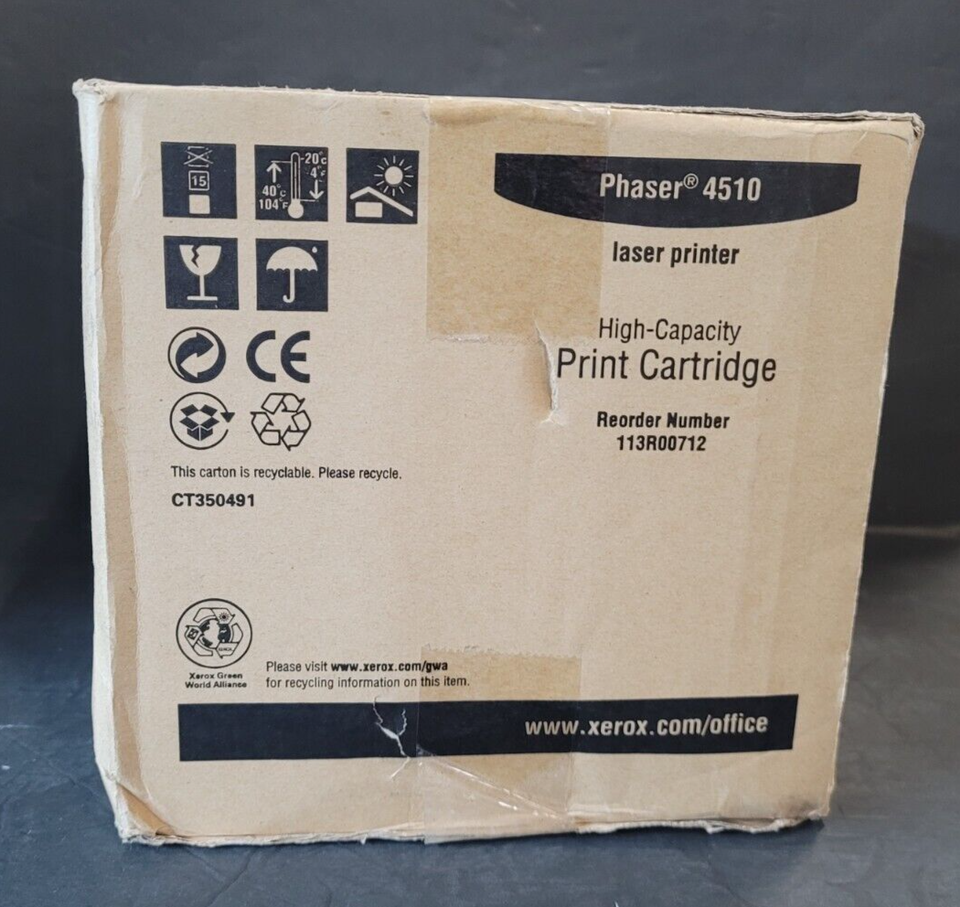 Genuine New Xerox 113R00712 Black High-Capacity Print Cartridge Phaser ...