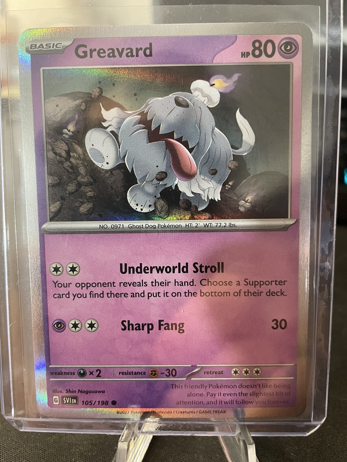 Greavard 105/198 - Pokémon TCG Scarlet & Violet (2023) - NM - Holo ...