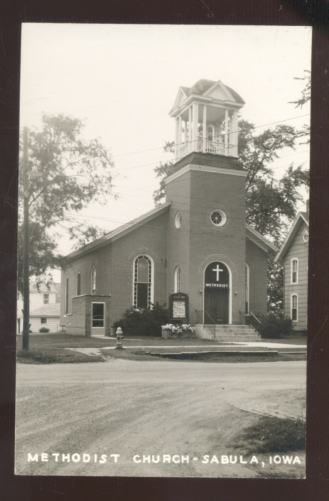 RPPC SABULA IOWA METHODIST CHURCH BUILDING VINTAGE REAL PHOTO POSTCARD ...