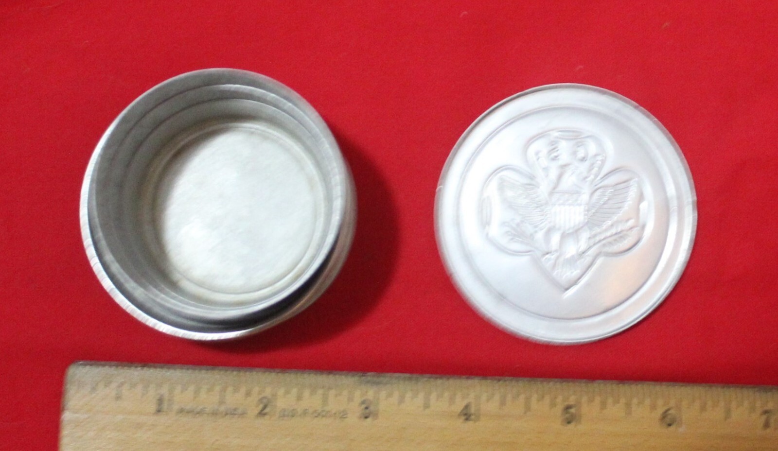 Vintage 1960' Collapsible Folding Girl Scout Cup Aluminum Embossed "G.S ...