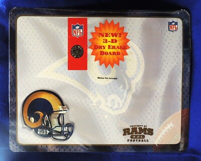 3-D Dry Erase Board NFL Rams Football Helmet Marker Pen Included 14" x ...