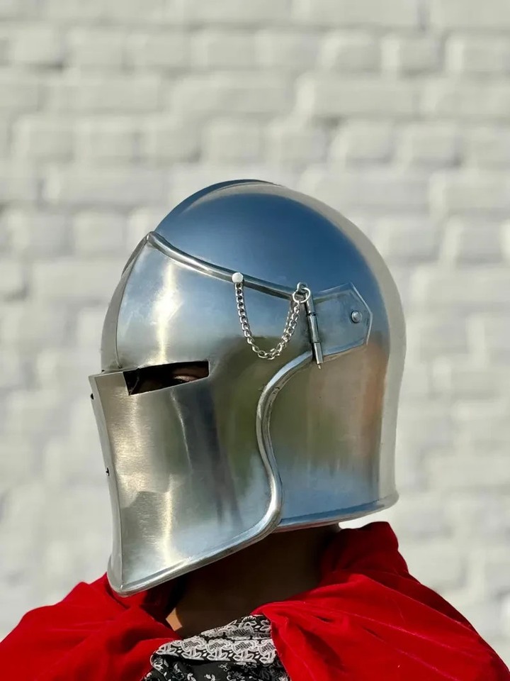 Medieval Barbuta Visor Silver Helmet Warrior Barbuta Helmet For ...