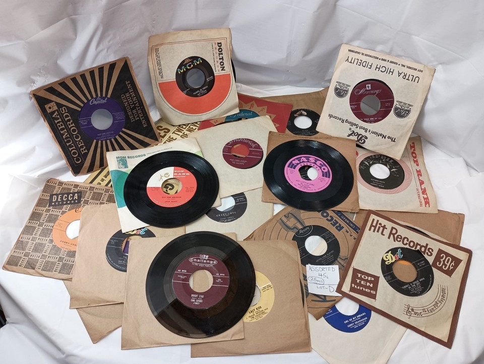 Lot Of 25 Vintage 45 RPM Vinyl Records Various Artists LOT D | eBay