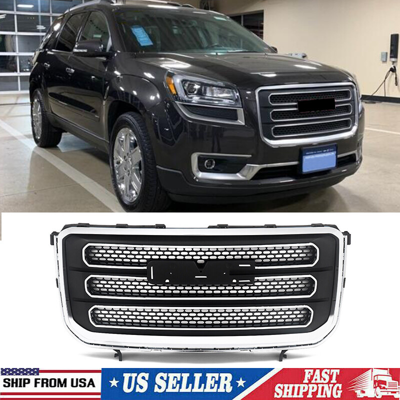 For GMC Acadia SLT Models 2013-2016 Chrome+Black Front Upper Bumper ...