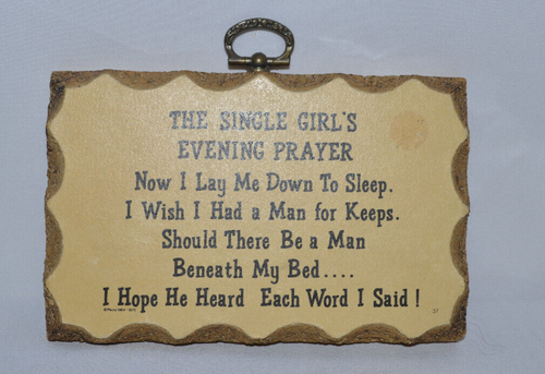 Vintage Paula's Wooden Mottos "The Single Girl's Evening Prayer ...