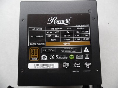 Rosewill HIVE-650S 650W Gaming Power Supply | eBay