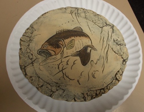 STAN'S POTTERY SHAPES OF CLAY BASS FISH PAINTING ON MT. ST. HELENS CLAY ...